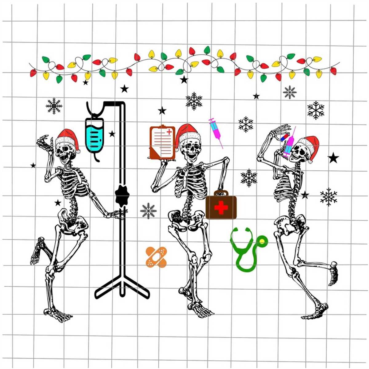Dancing Skeleton Nurse Christmas Svg, Skeleton Nurse Xmas Sv | Inspire ...