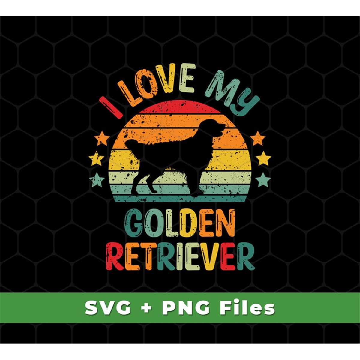 I Love My Golden Retriever Svg, Retro Golden Svg, Golden Sil | Inspire ...