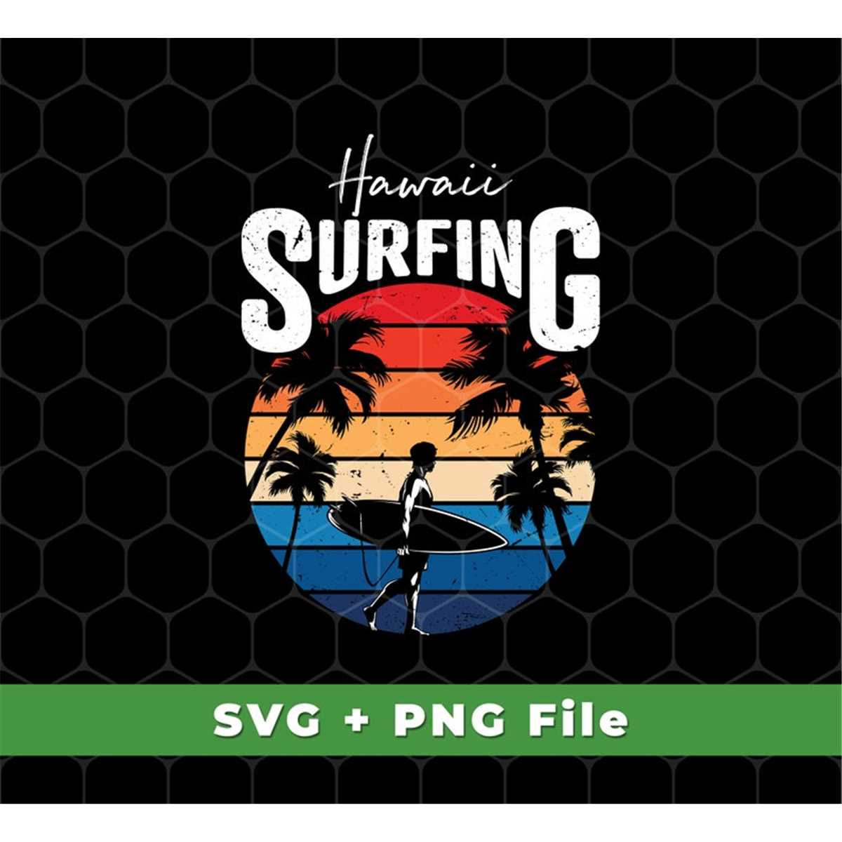 Hawaii Surfing Svg, Retro Beach Svg, Surfing Beach Vintage S | Inspire ...