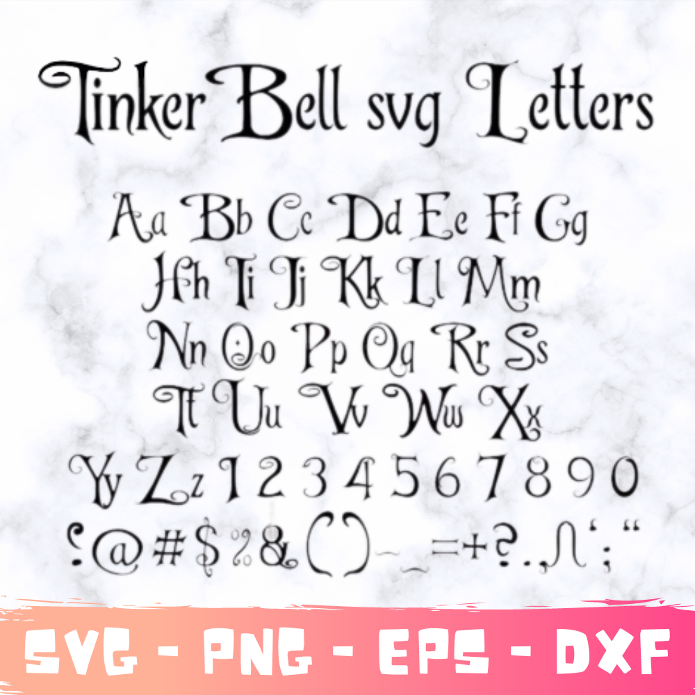 Tinkerbell Font SVG, Tinkerbell Font Alphabet, Tinkerbell, 57% OFF