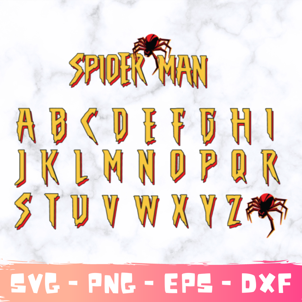 Spiderman Font SVG, Spiderman Font Alphabet, Spiderman Font | Inspire ...