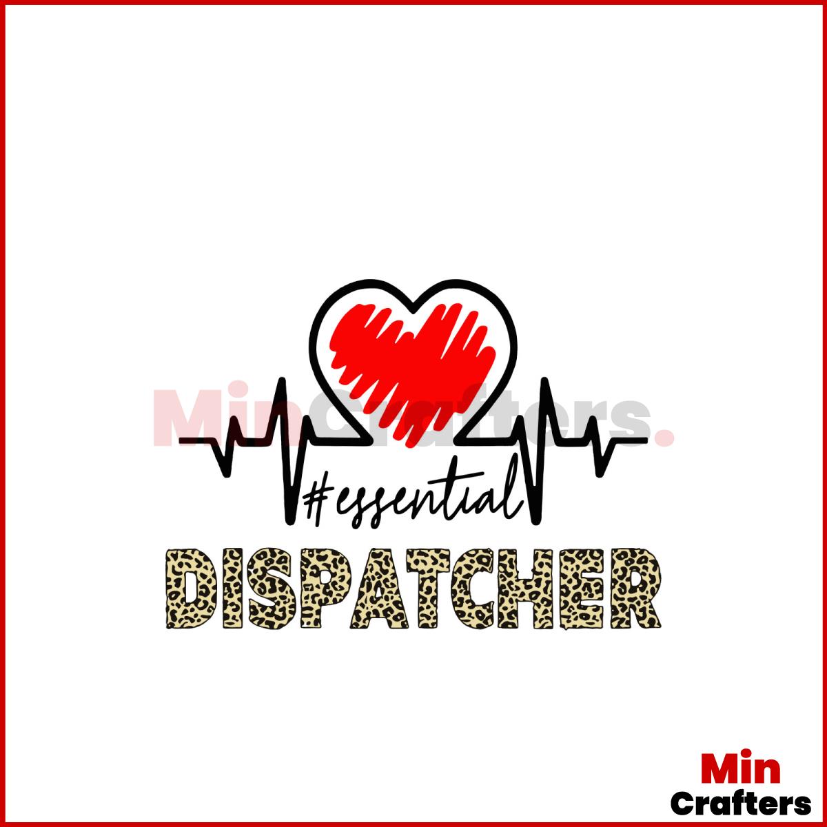 Essential Dispatcher Heart SVG Leopard Print SVG Digital Fil - Inspire ...