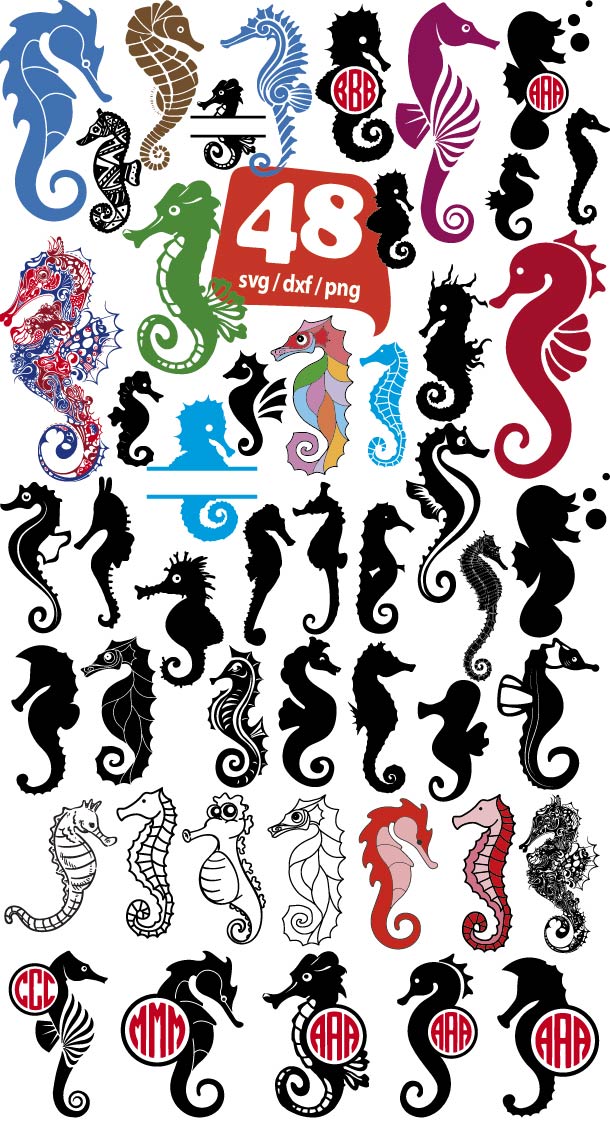 Seahorse SVG Bundle, Ocean Animals SVG, Under The Sea DXF, S - Inspire ...