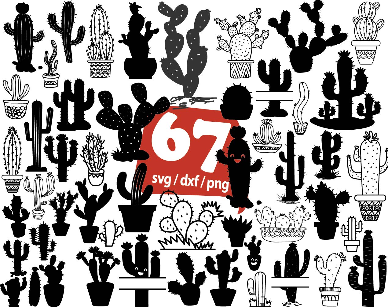 Cactus SVG Bundle, Cactus SVG, Succulents svg, Cactus Silhou - Inspire ...