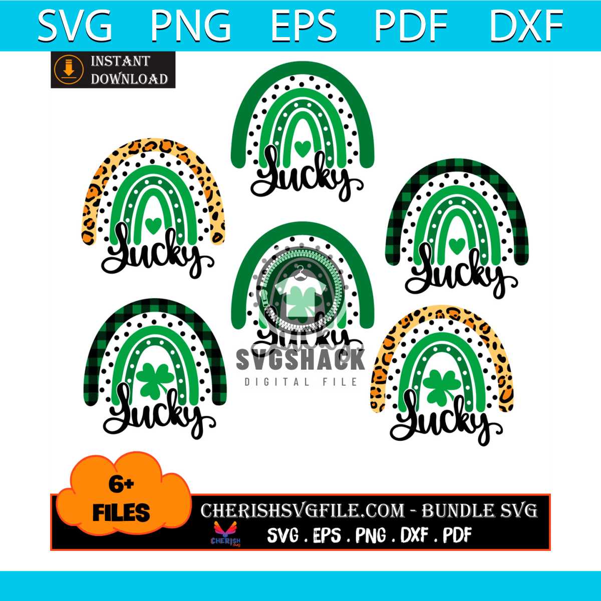 6 Files Lucky Rainbow Patrick Bundle Svg, Patrick Svg, Lucky | Inspire ...