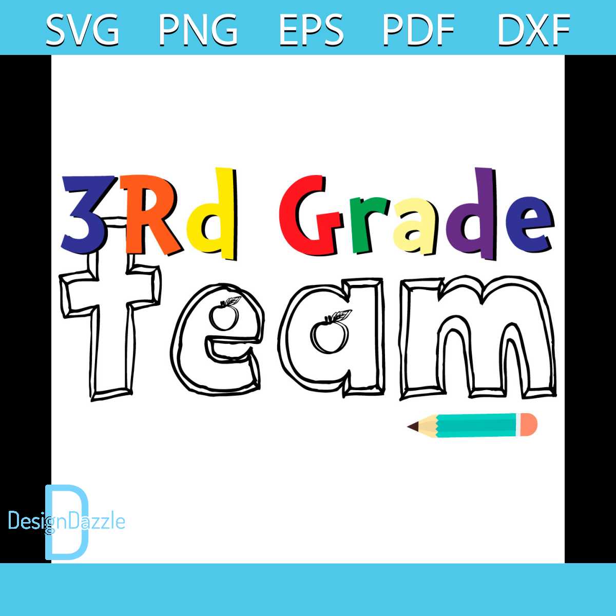 3rd Grade Team Pecil Go To School Svg, Back To School Svg, 3 | Inspire ...
