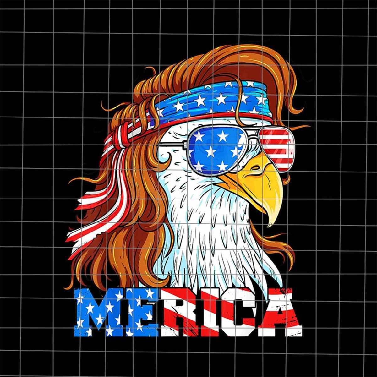 Merica Png, 4th Of July Png, American Bald Eagle Mullet Png, | Inspire Uplift
