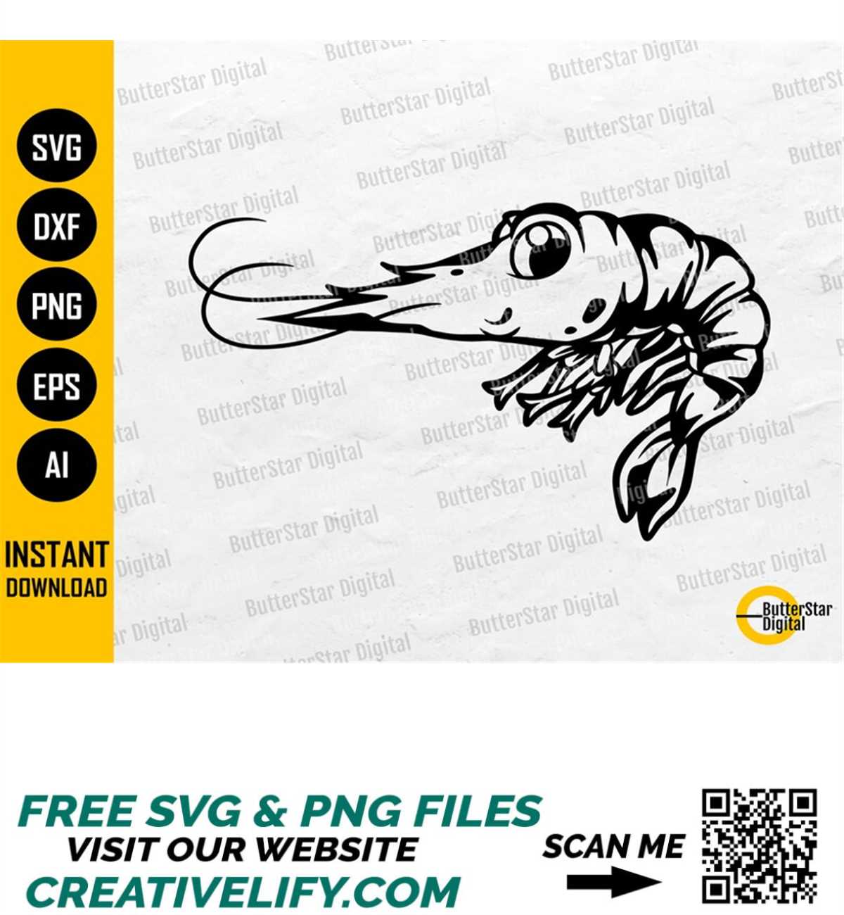 Cute Shrimp SVG | Crustacean SVG | Sea Animal T-Shirt Design - Inspire ...