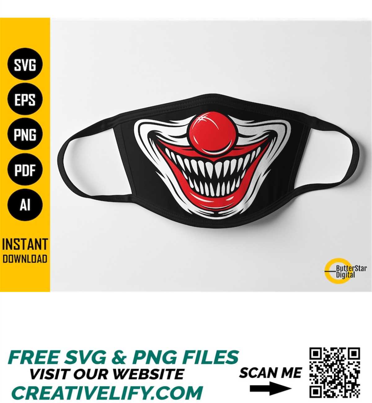Scary Smiley Face Mask