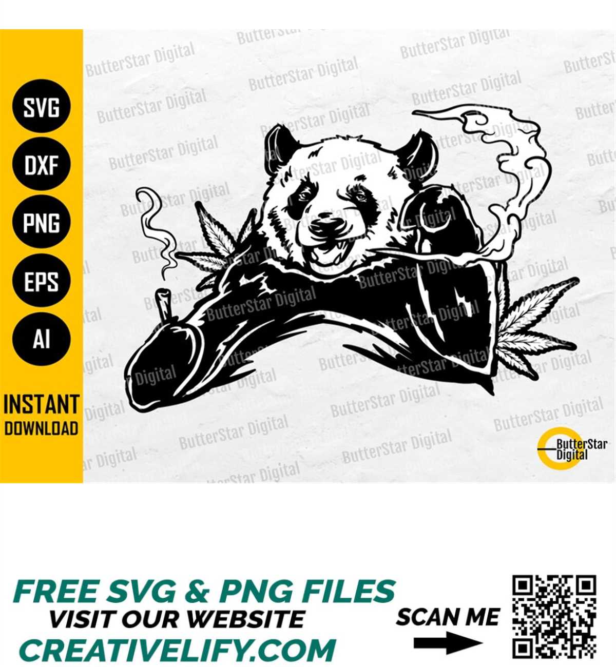 Cannabis Panda SVG | Animal Smoking Marijuana SVG | Smoke We - Inspire ...