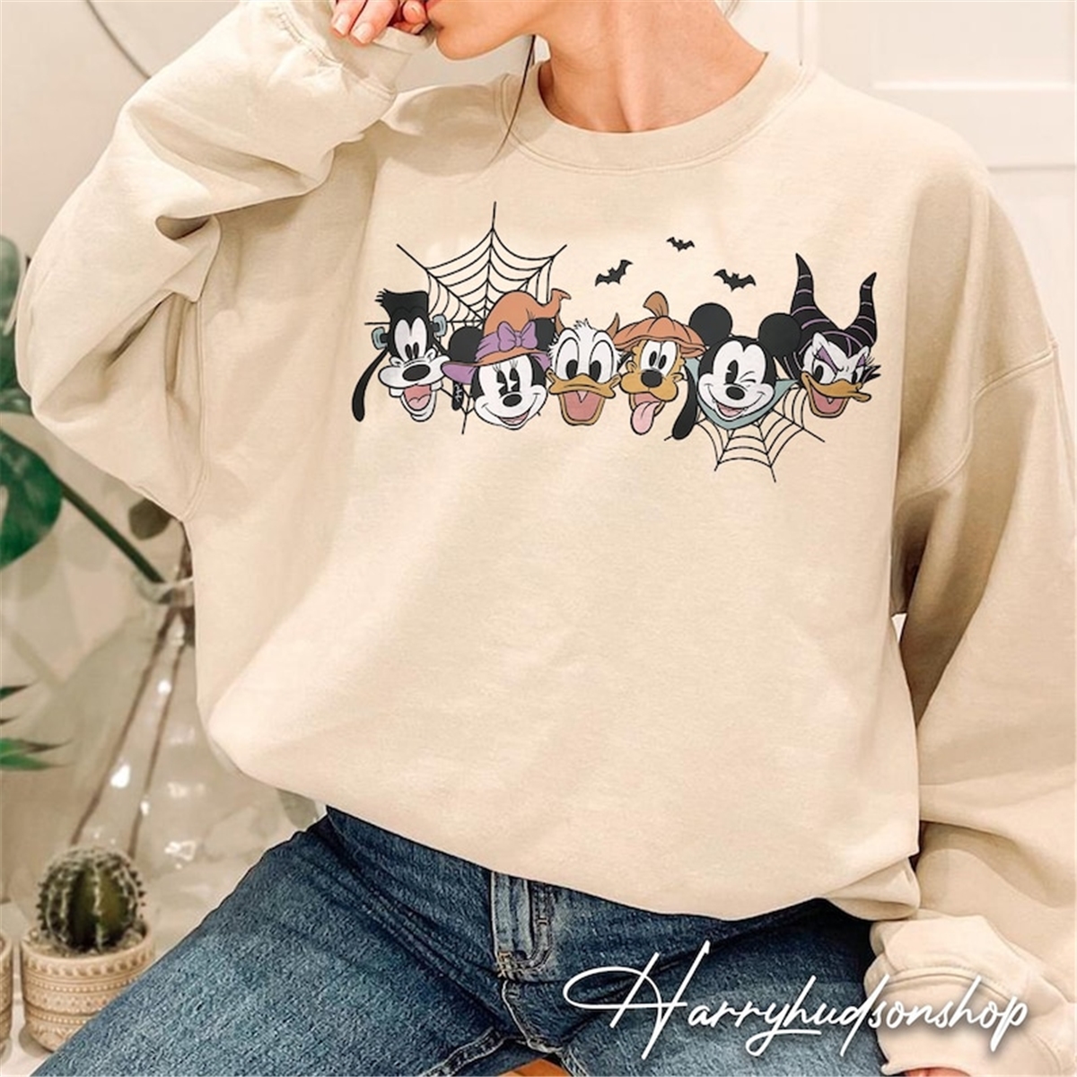 Retro Spooky Mouse and Friends Sweatshirt, Mickey Boo Hallow - Inspire ...