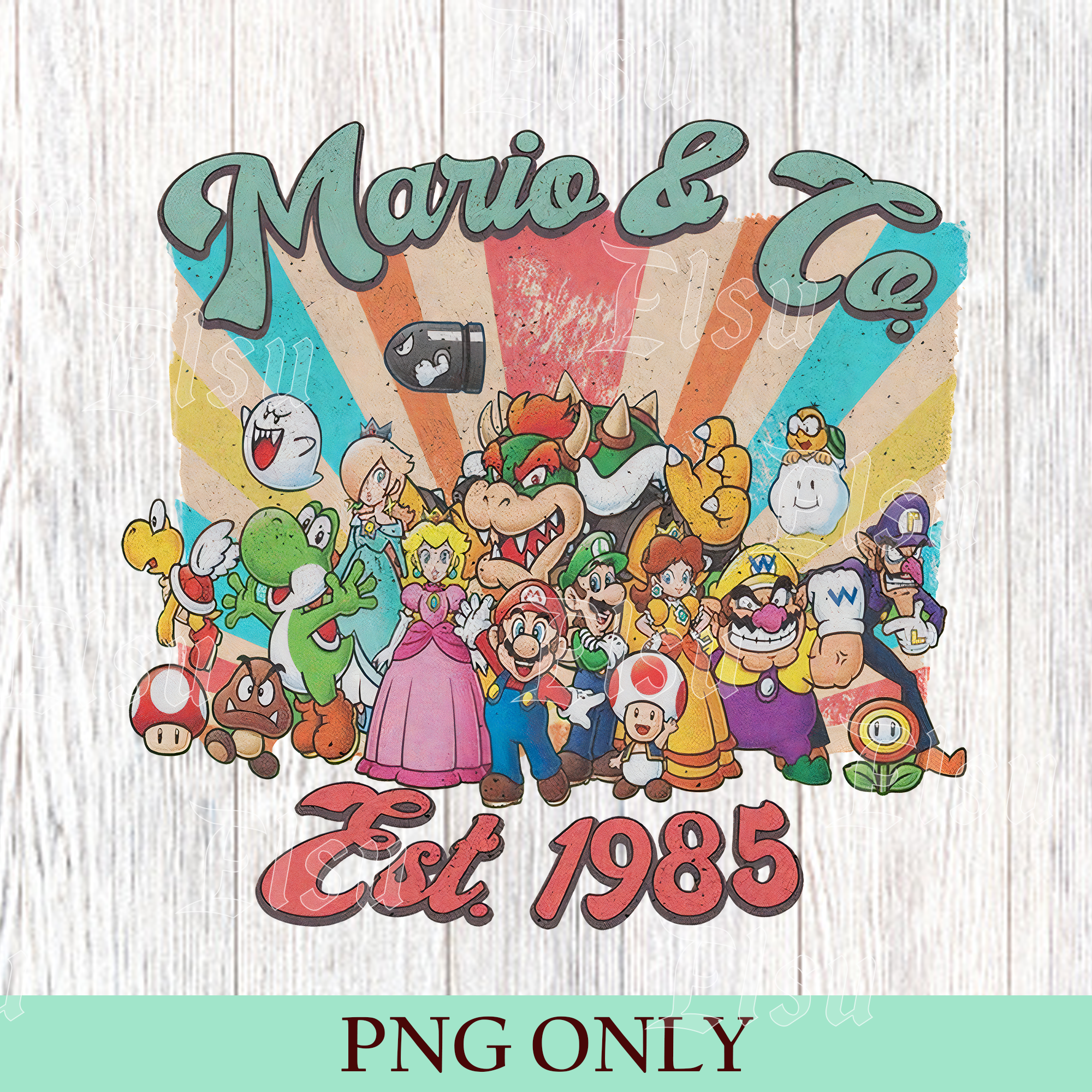 Mario Co Est 1985 Vintage PNG, Super Mario PNG, Nintendo Sup | Inspire ...