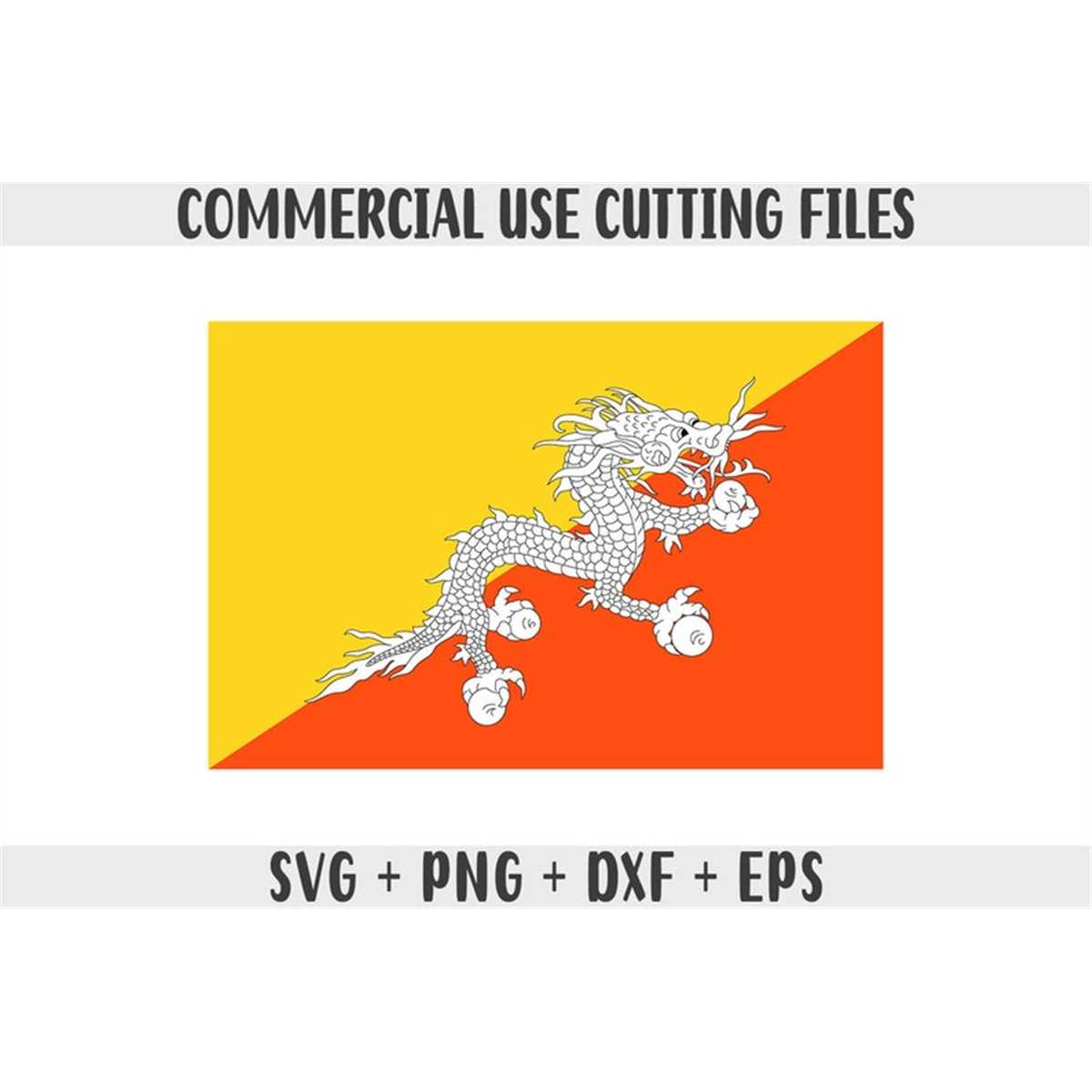 Bhutan flag SVG Original colors, Bhutan Flag Png, Commercial | Inspire ...