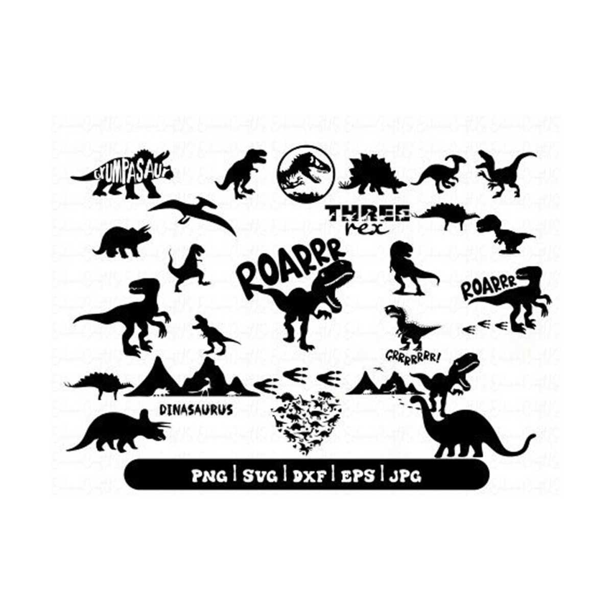 Bundle Dinosaur Svg | dinosaur clipart png | dinosaur silhou | Inspire ...