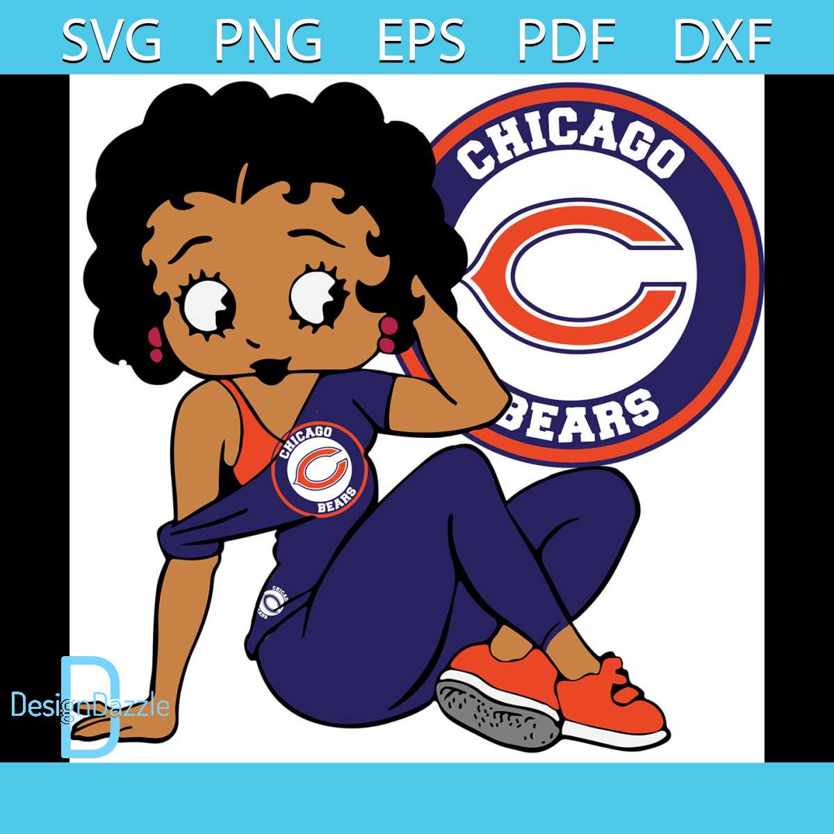 Chicago Bears Betty Boop Svg, Sport Svg, Chicago Bears Footb | Inspire ...