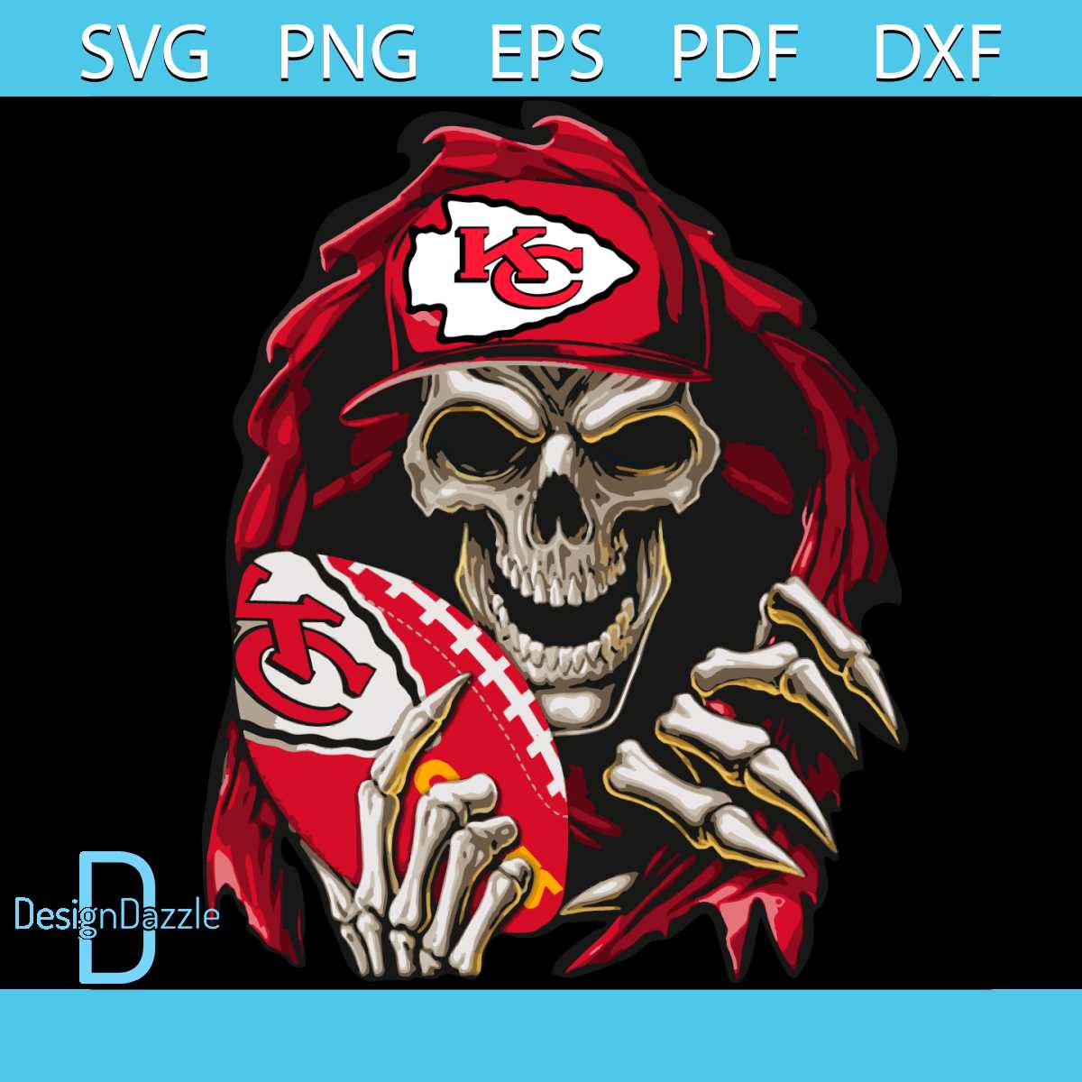 Kansas City Chiefs Skull Pirate Svg, Sport Svg, Kansas City | Inspire ...