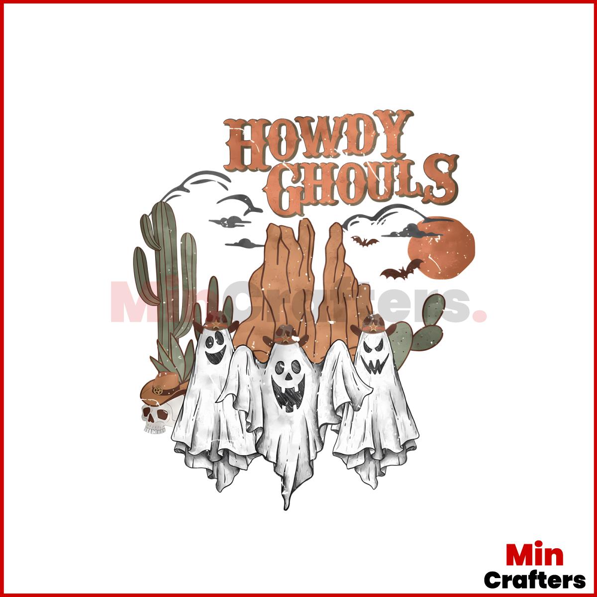 Western Halloween PNG Howdy Ghouls PNG Sublimation | Inspire Uplift