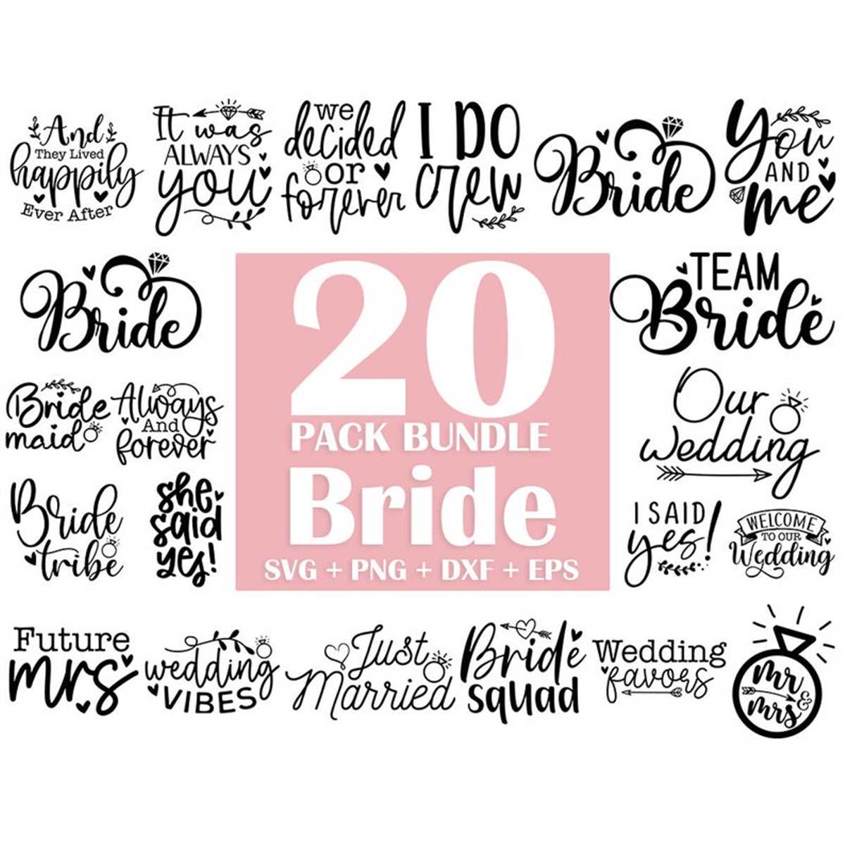 Bride Svg Bundle, Bridal Party SVG Bundle, Bachelorette shir - Inspire ...