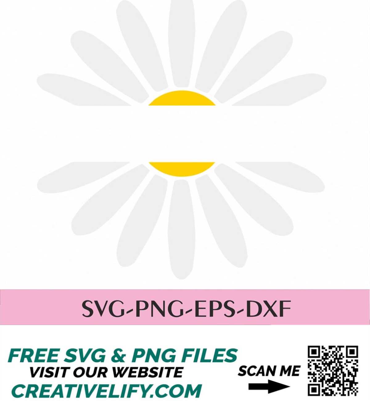 Daisy split monogram SVG & PNG flower cut files - Inspire Uplift