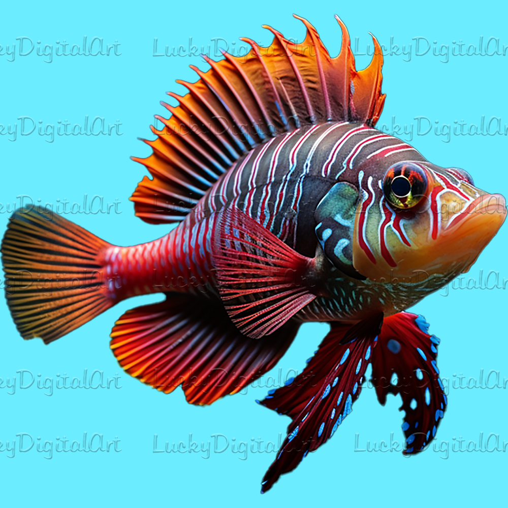 Beautiful sea fish PNG printble / Goodnotes PNG stickers / B | Inspire ...
