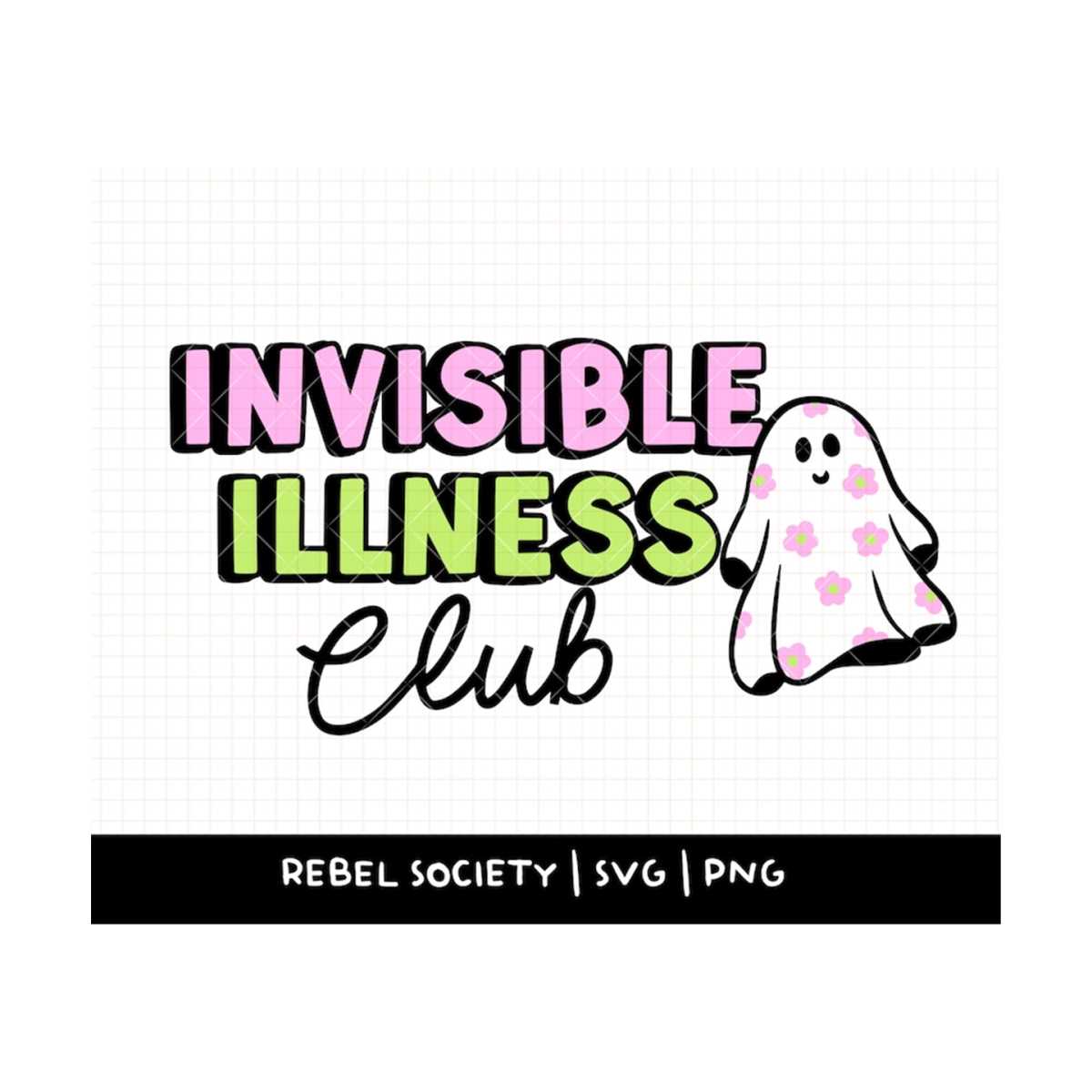 Invisible Illness Club SVG Trendy SVG Ghost Cute Ghost Bats | Inspire ...