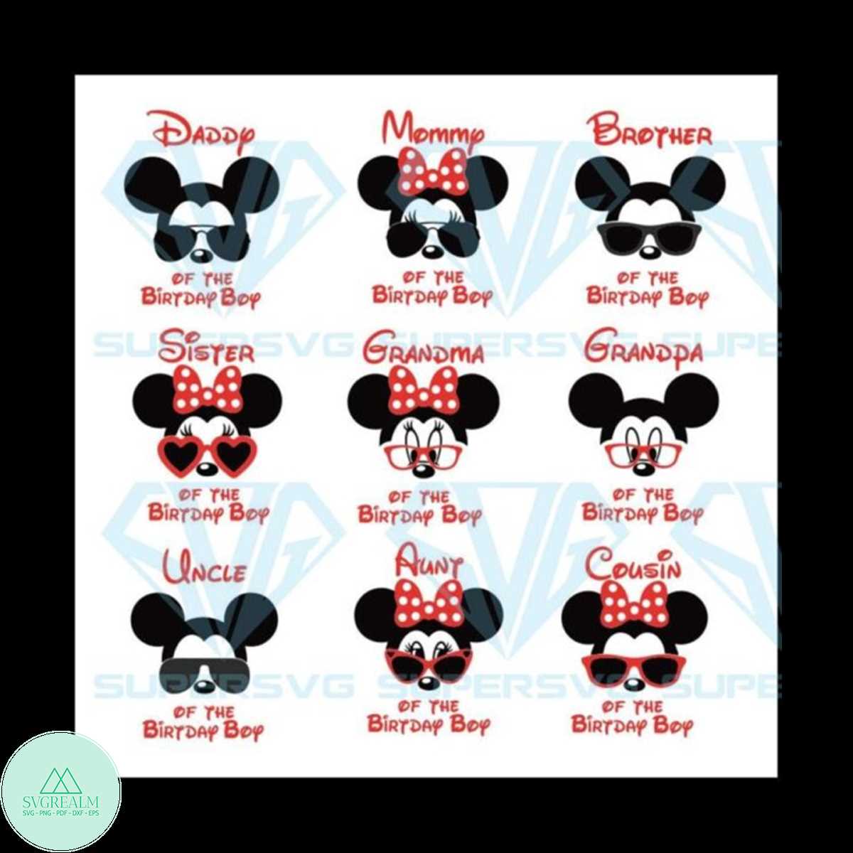 Mouse Family Birthday Svg Mouse Family Set Svg Mickey Birthd | Inspire ...