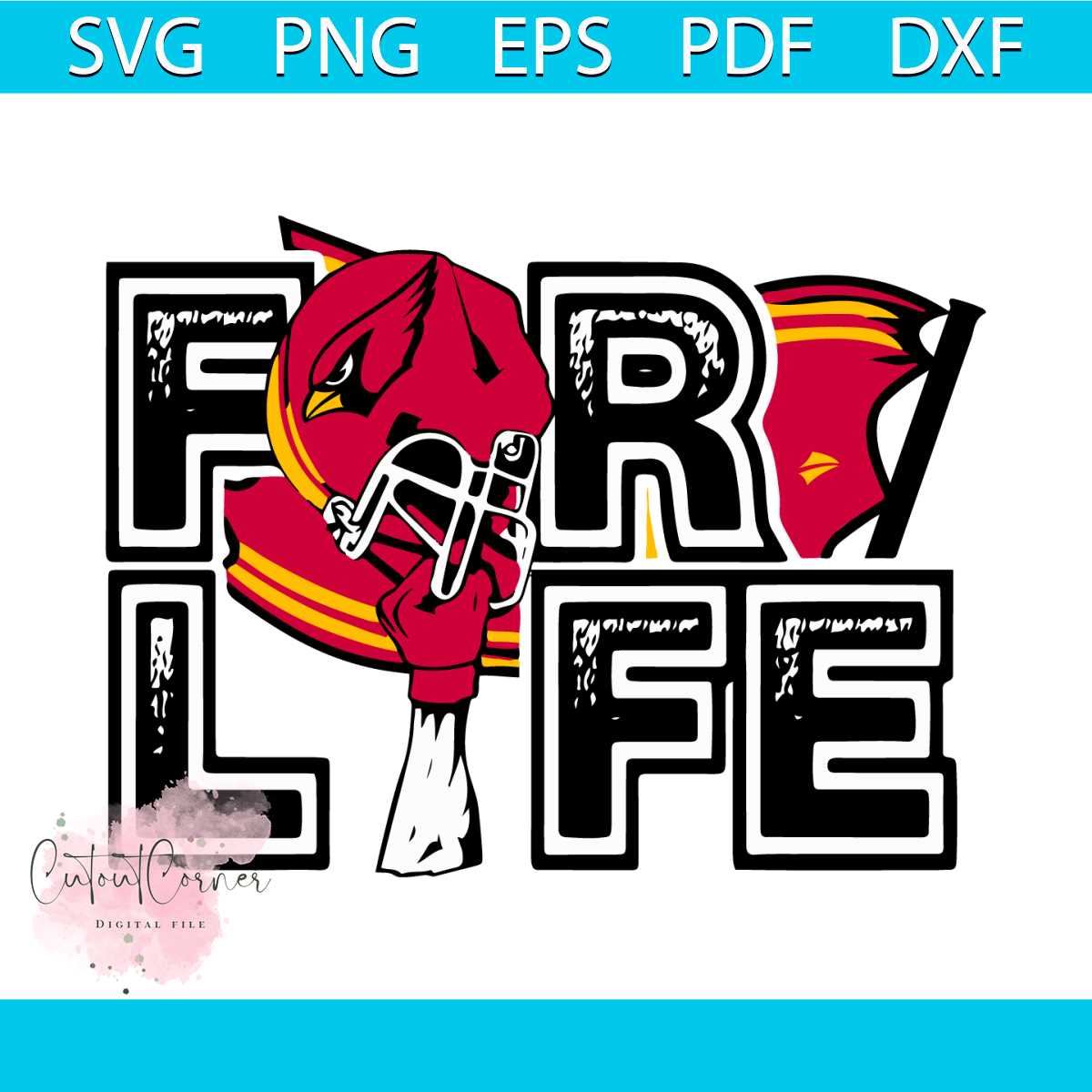 Arizona Cardinals For Life NFL Svg, Sport Svg, For Life Svg, - Inspire ...