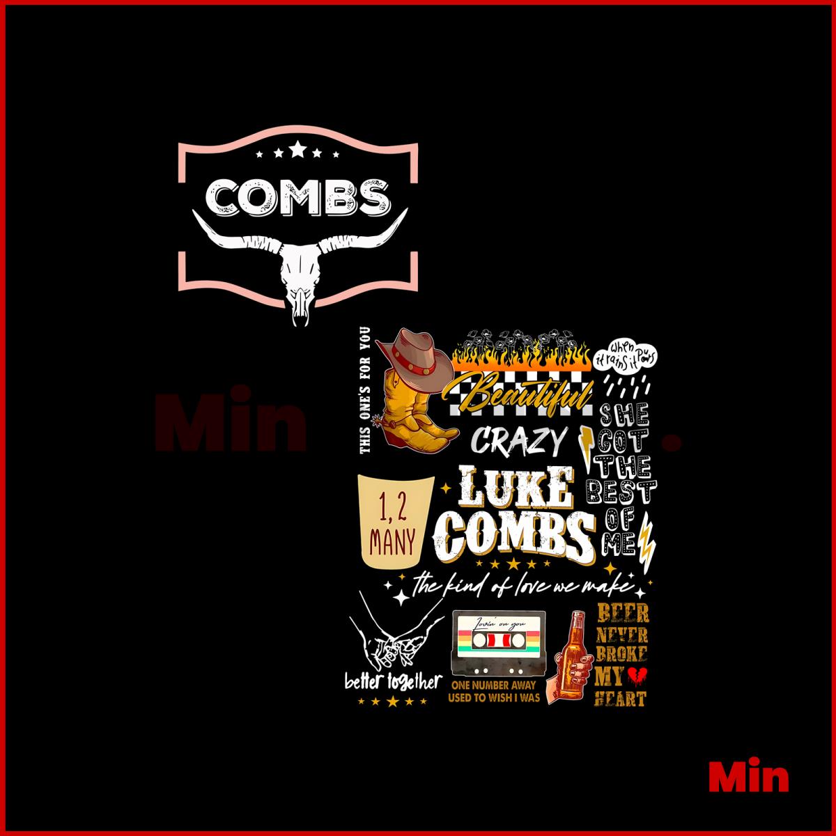 Retro Luke Combs Bull Skull Country Western Music SVG File | Inspire Uplift