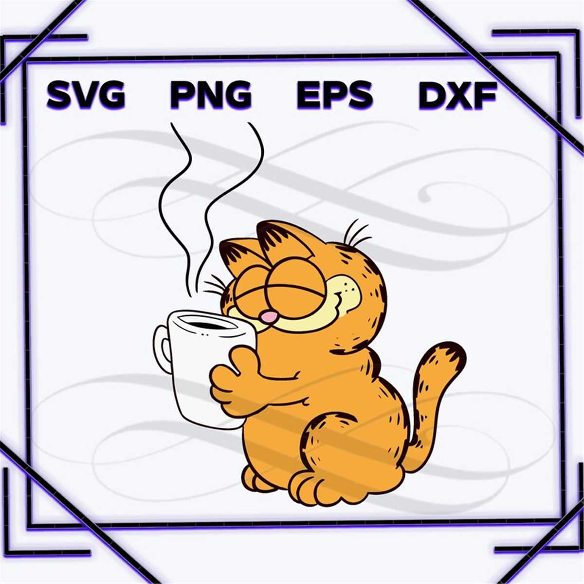 Garfield Svg Png Cut File | Garfield Cartoon Character Png | Inspire Uplift