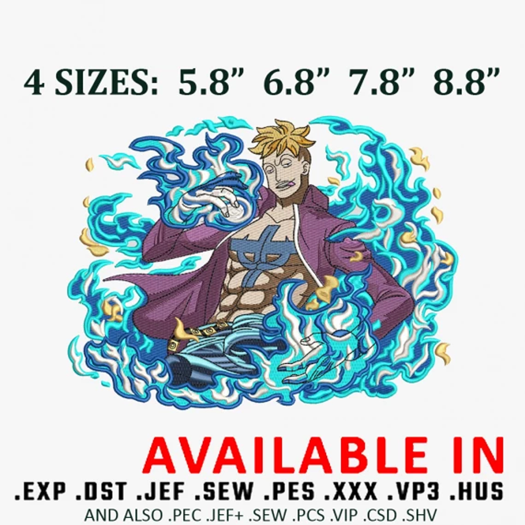 Marco one piece Embroidery Design, One piece Embroidery, Ani | Inspire ...
