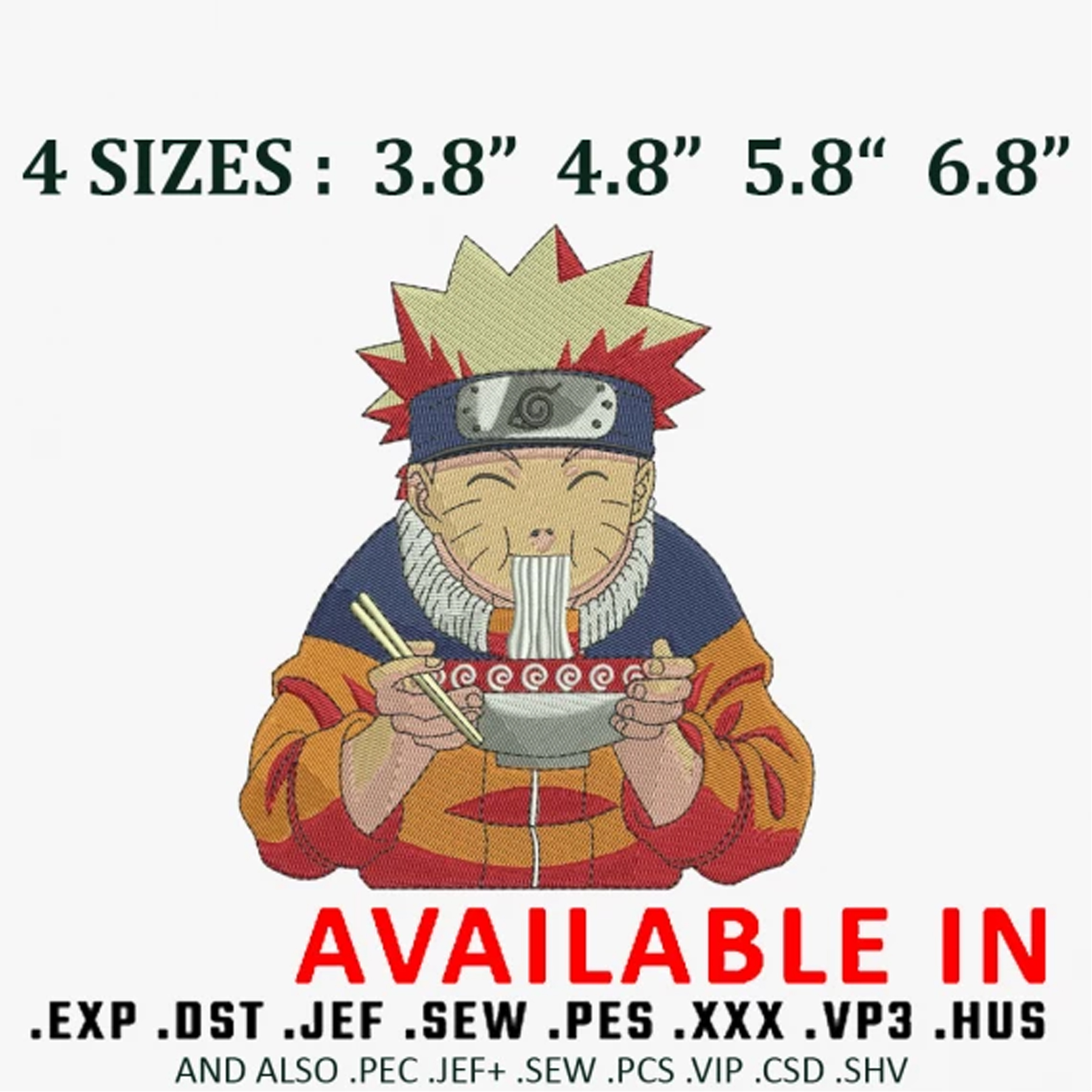 Naruto ramen Embroidery Design, Naruto Embroidery, Anime des | Inspire ...
