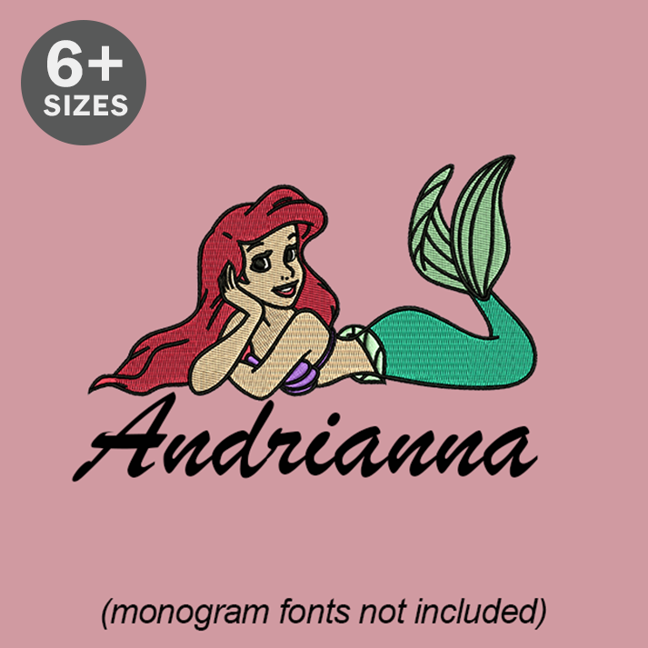 Little Mermaid Split Design Machine Embroidery Design Patter - Inspire ...