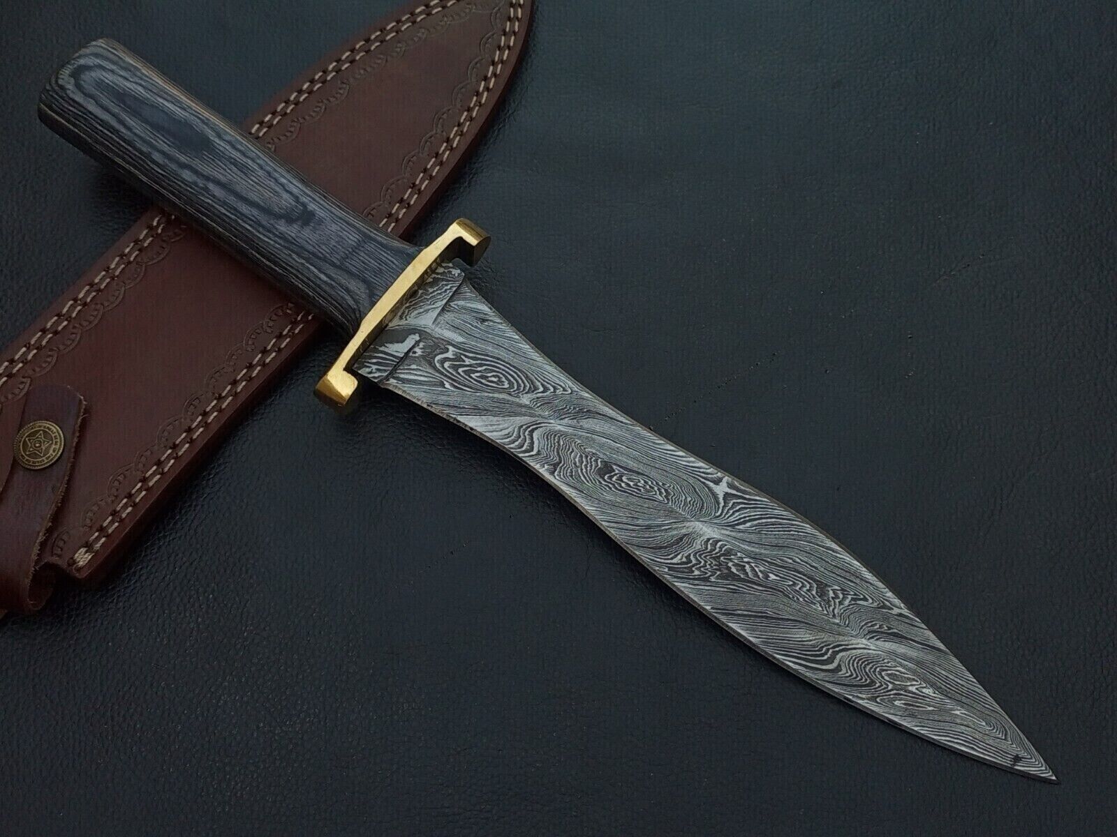 Custom Handmade Dagger Hunting Knife Damascus Steel/BLACK WO - Inspire Uplift