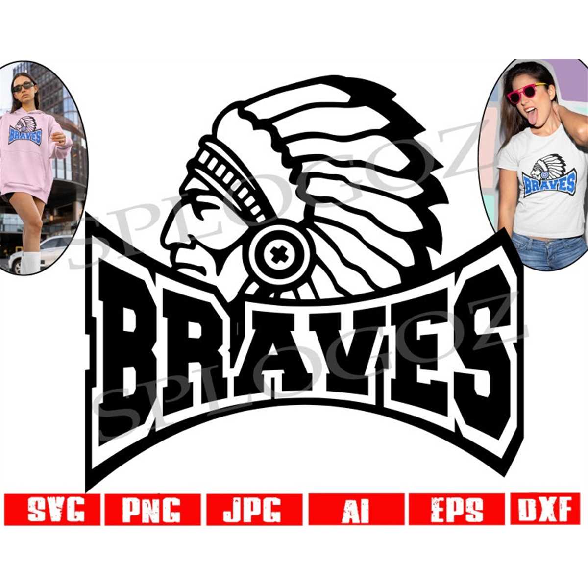 Braves svg, Brave svg, Braves mascot svg, Braves png, Brave - Inspire ...