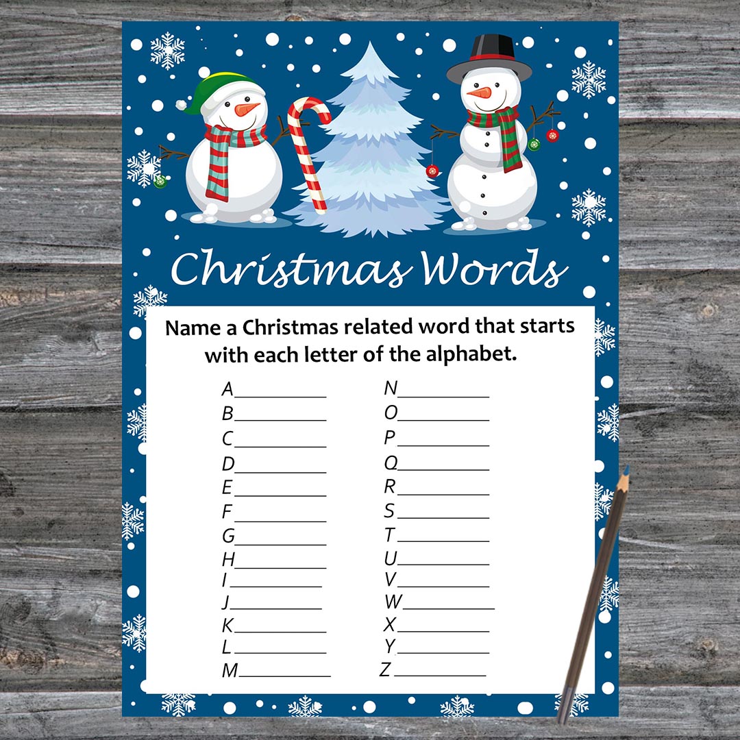 Christmas party games,Christmas Word A-Z Game Printable,Cute - Inspire ...