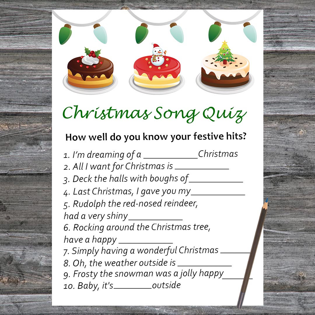 Christmas party games,Christmas Song Trivia Game Printable,C | Inspire ...