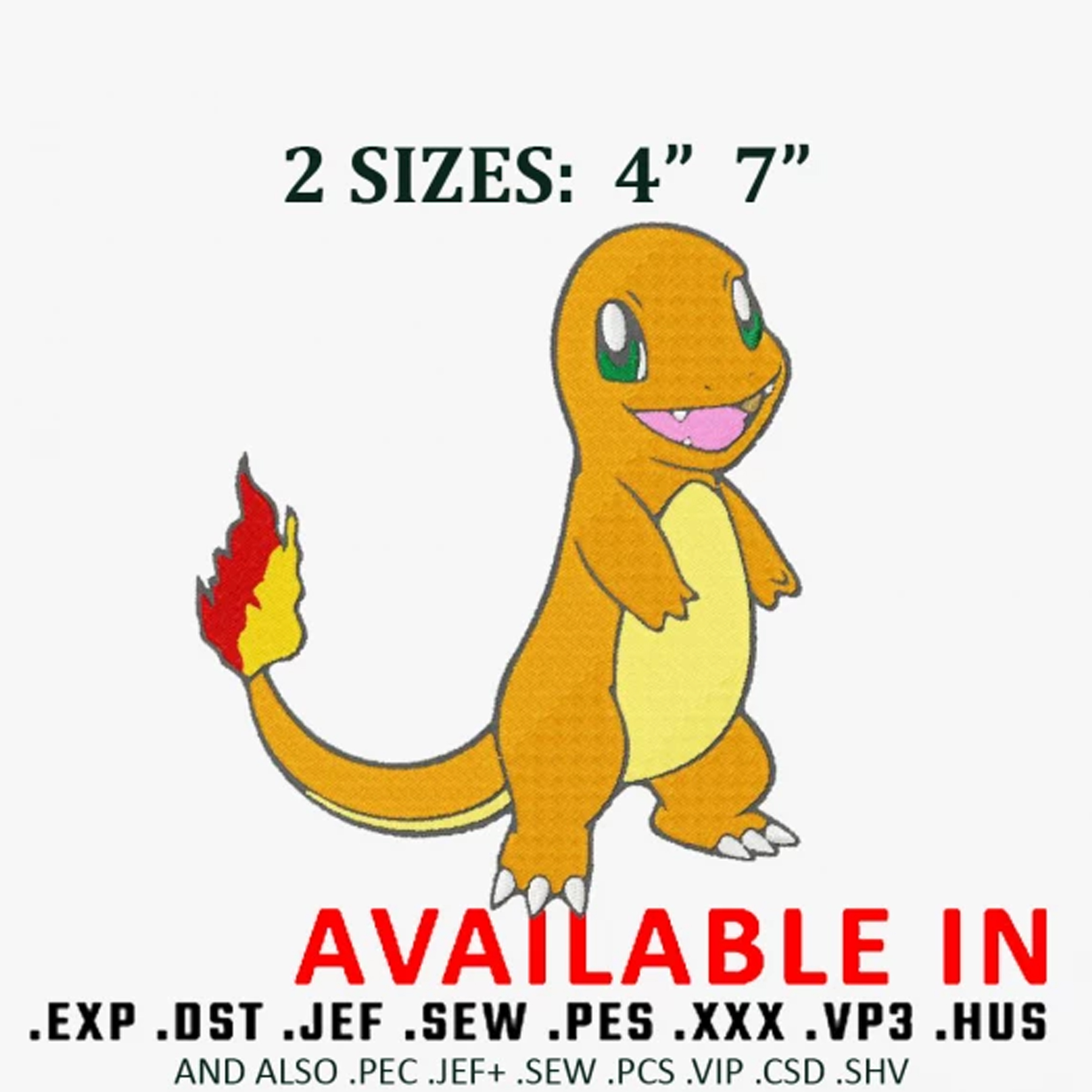 Charmander embroidery design, Pokemon Embroidery, Anime desi | Inspire ...