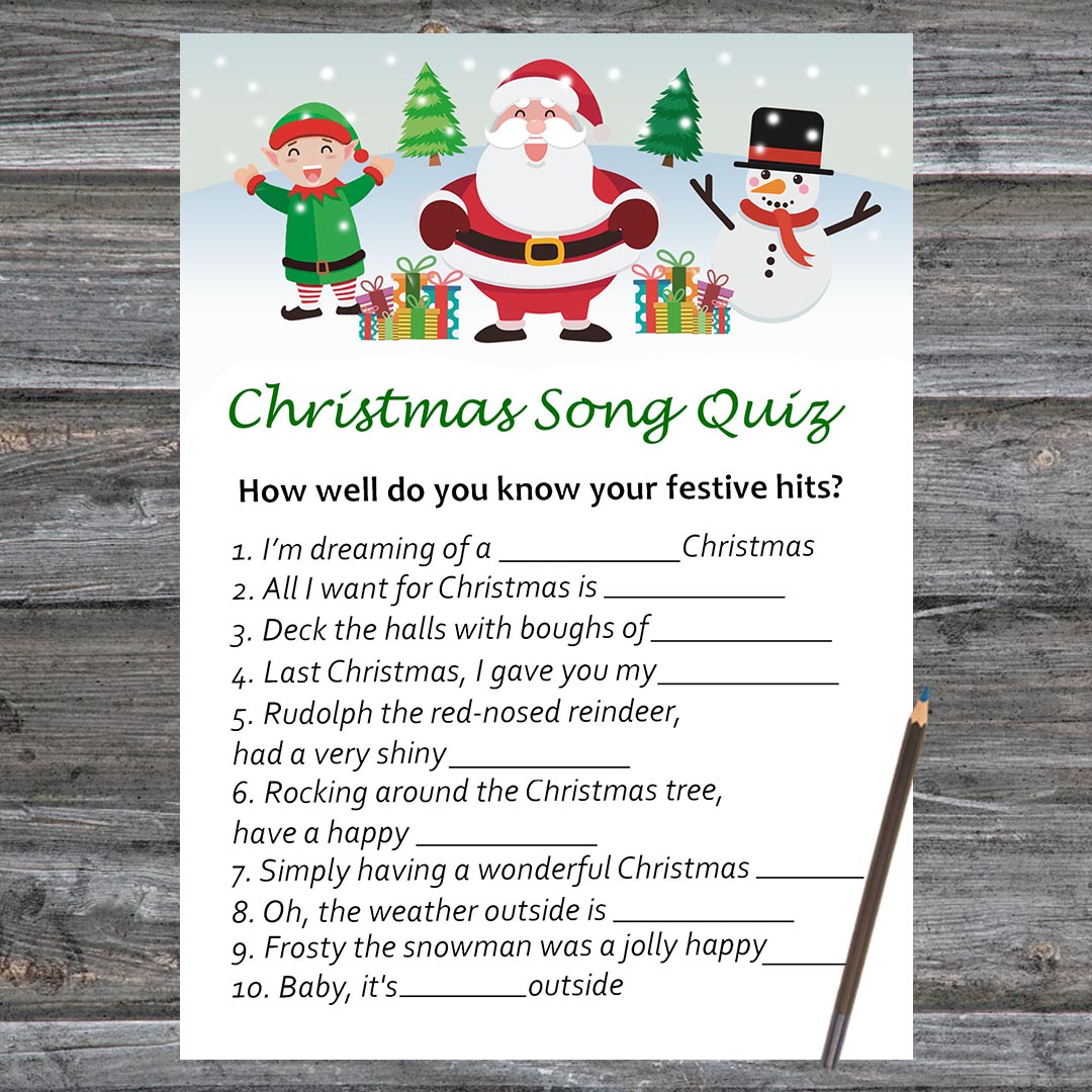 Christmas party games,Christmas Song Trivia Game Printable,S - Inspire ...