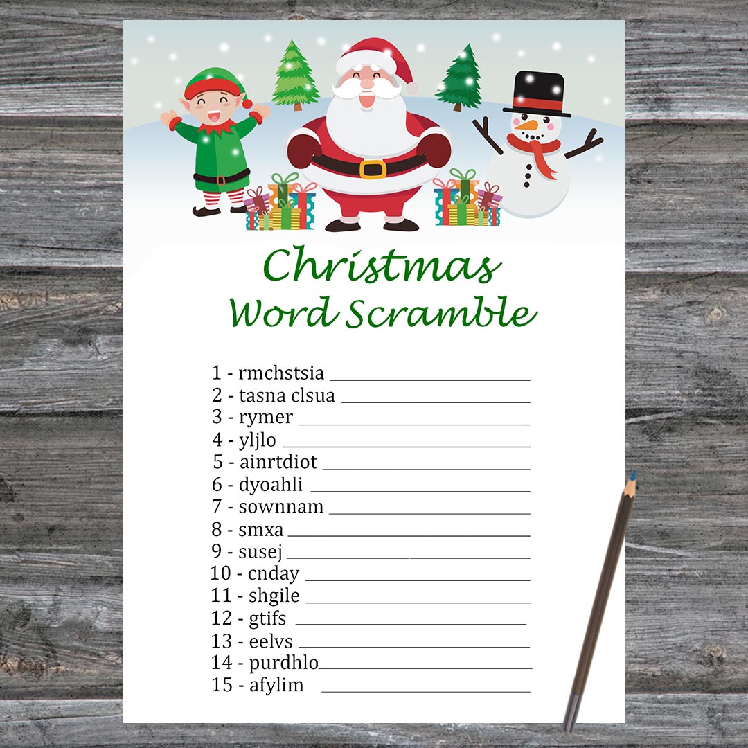Christmas party games,Christmas Word Scramble Game Printable - Inspire ...