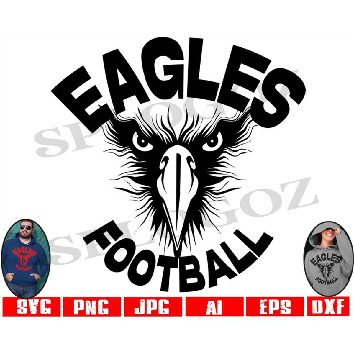 Eagle football svg, Eagles svg mascot, Eagle SVG Digital Dow | Inspire ...