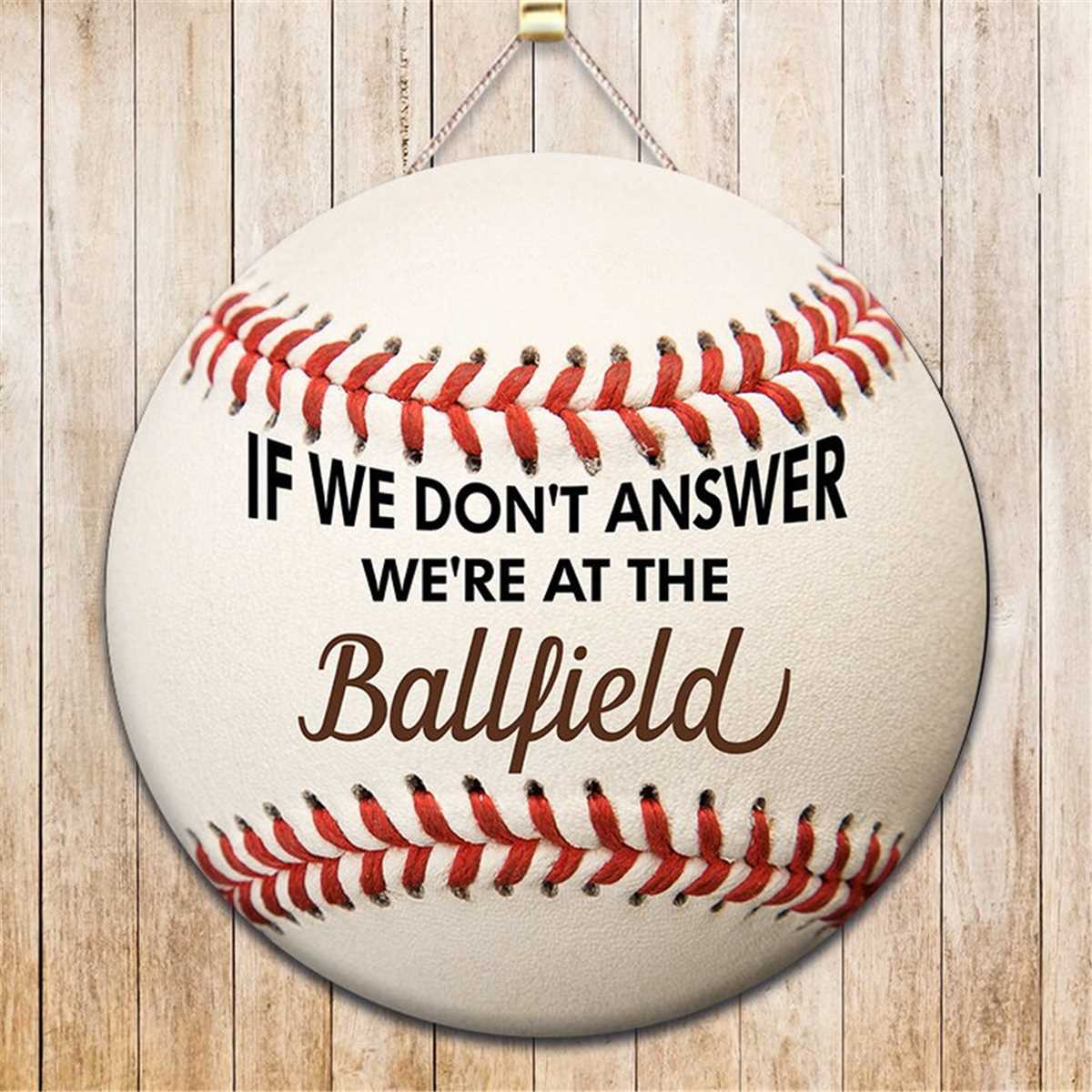 We're At The Ballfield Round Door Hanger PNG, Wood Door Hang | Inspire ...