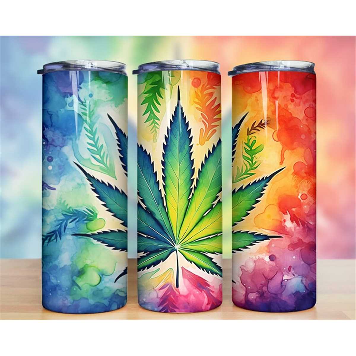 Weed Colorful Tumbler 20 oz Skinny Tumbler Sublimation Desig | Inspire ...