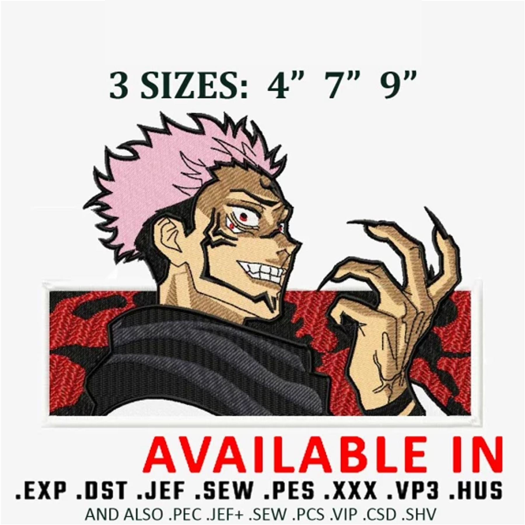 Ryomen sukuna embroidery design,Anime design,Jujutsu kaisen - Inspire ...