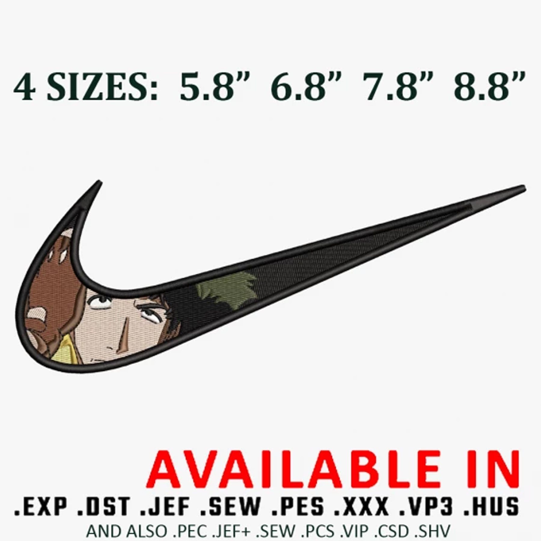 Spike swoosh embroidery design, Nike design, Cowboy bebop Em | Inspire ...