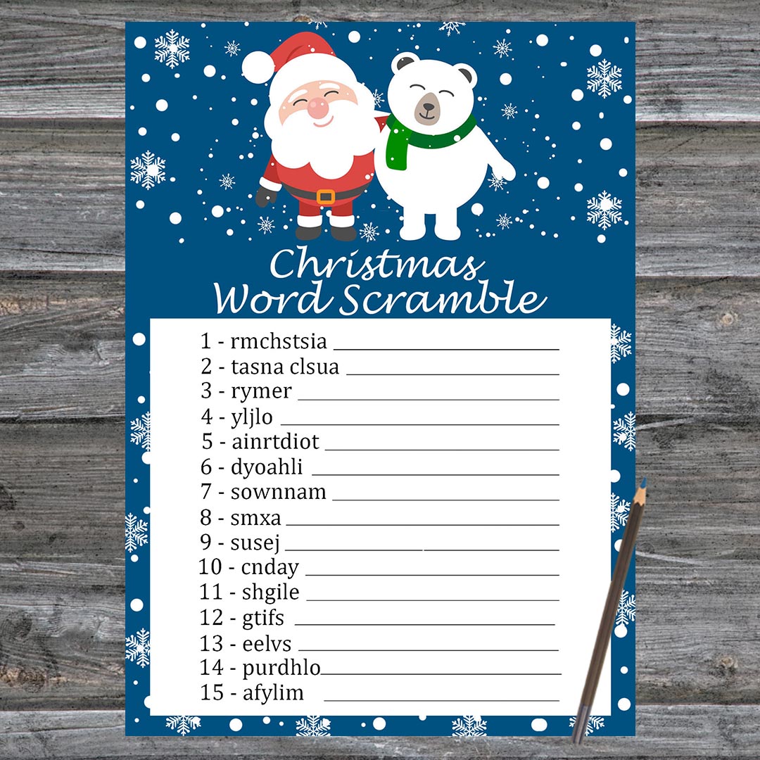 Christmas party games,Christmas Word Scramble Game Printable - Inspire ...