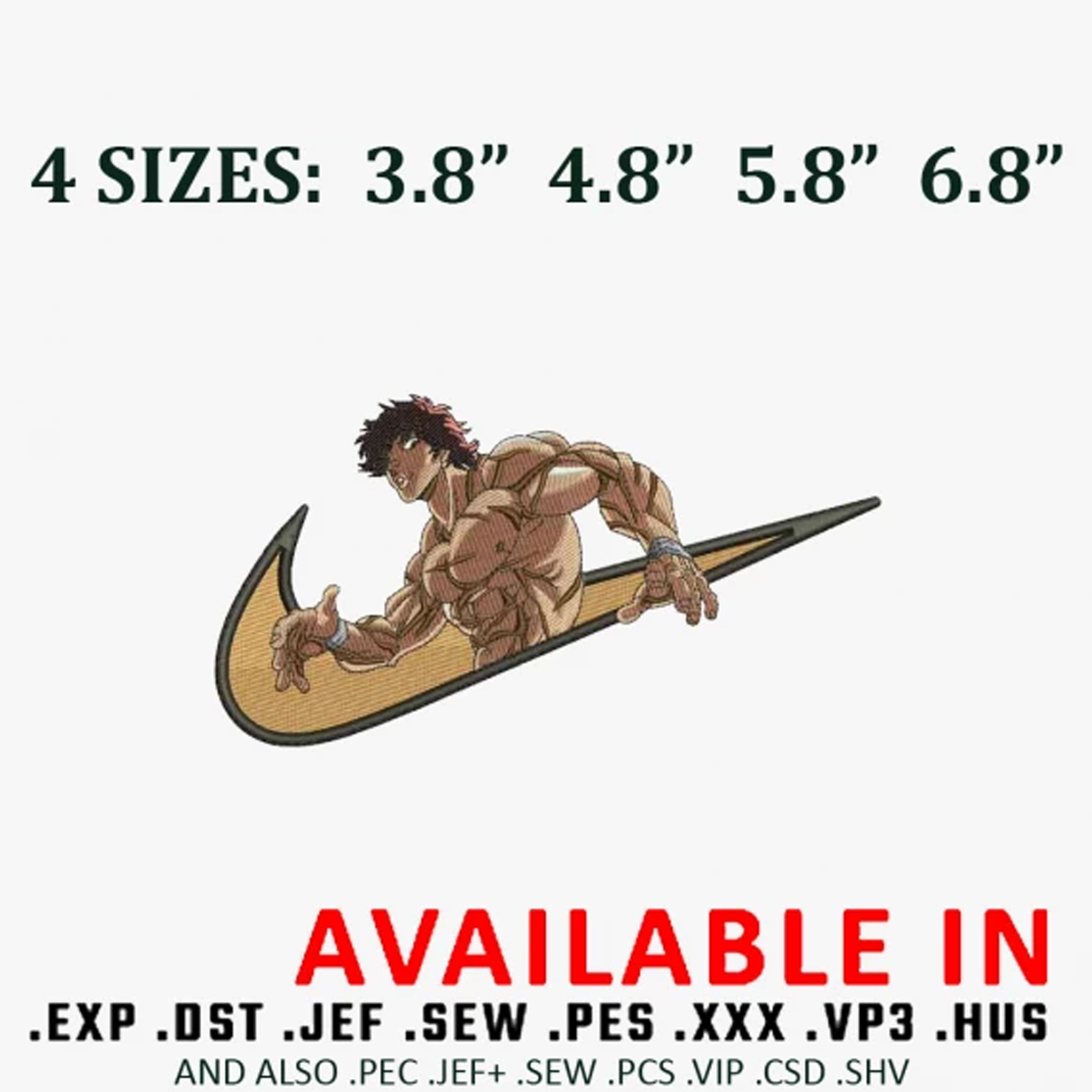 Swoosh baki fit embroidery design, Nike design, Baki Embroid | Inspire ...