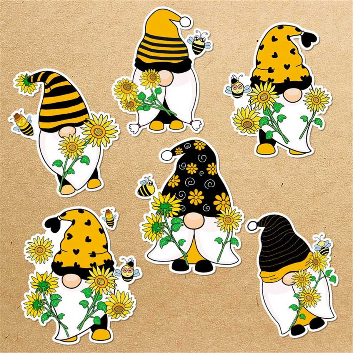 Gnomes And Sunflowers Sticker Bundle, Sticker PNG Bundle, Pr | Inspire ...