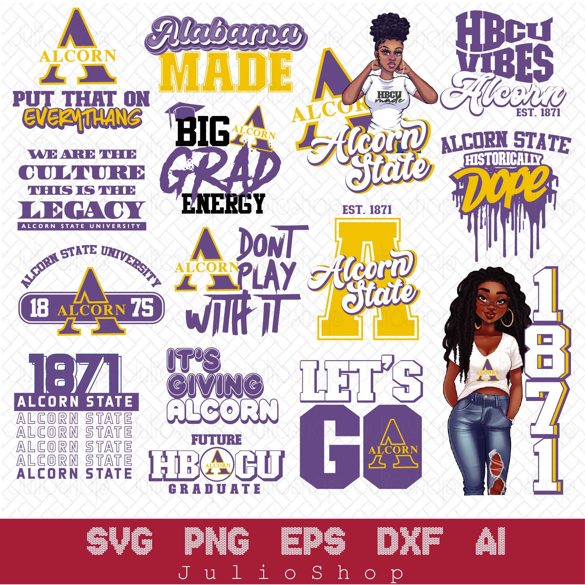 Alcorn State University, HBCU Collection Svg, HBCU Svg, Coll - Inspire ...