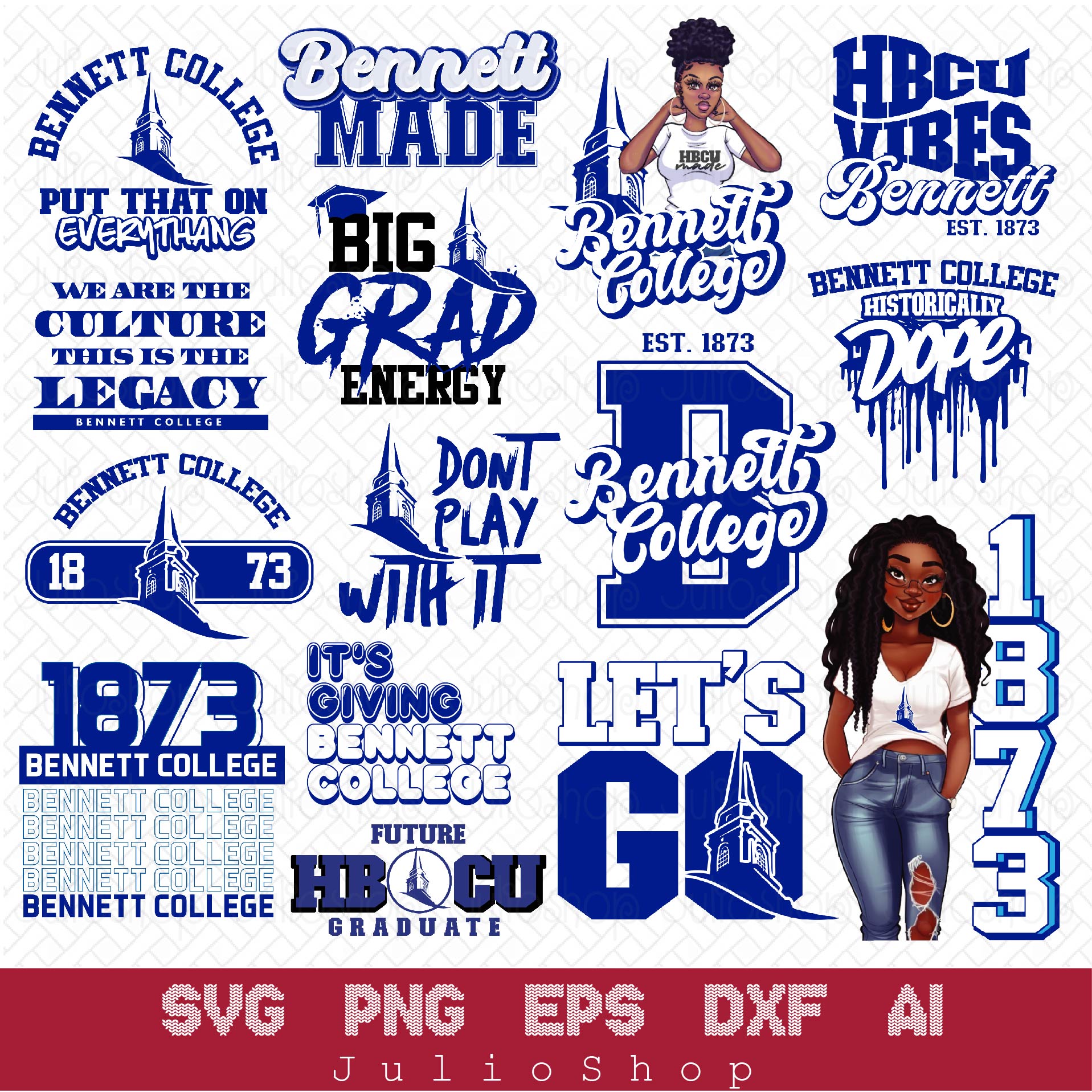 Bennett College, HBCU Collection Svg, HBCU Svg, College Svg - Inspire ...