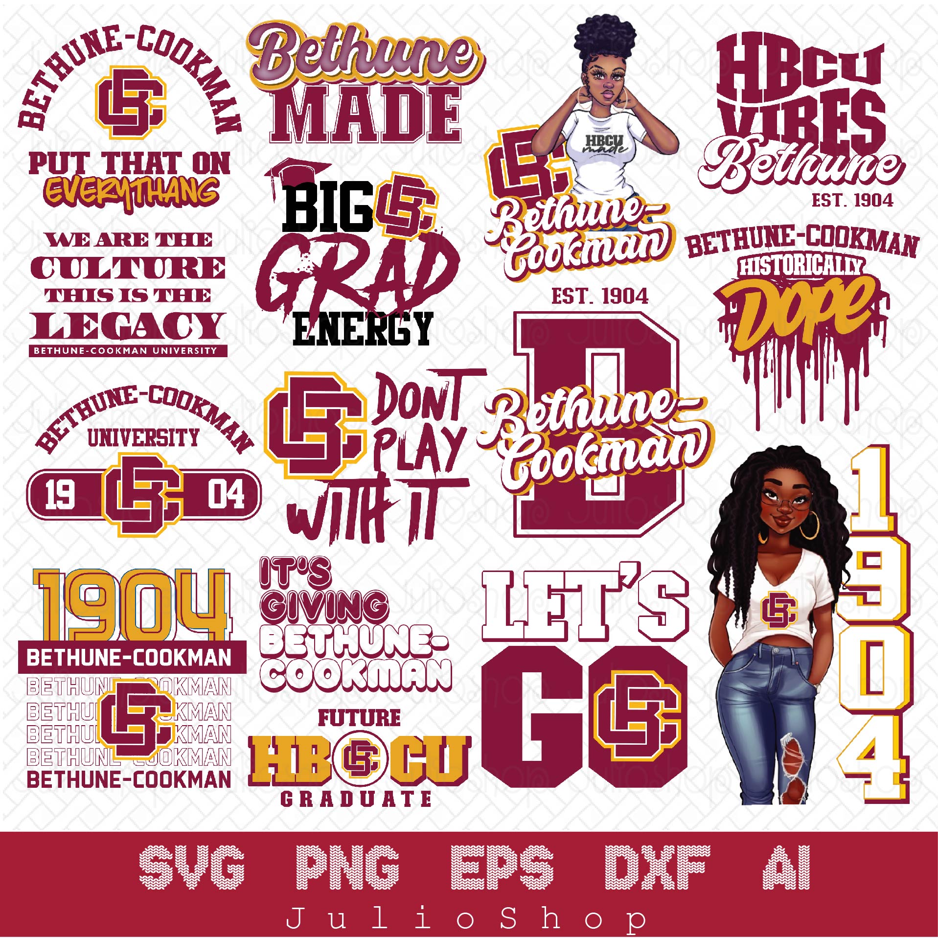 Bethune-Cookman University, HBCU Collection Svg, HBCU Svg, C - Inspire ...